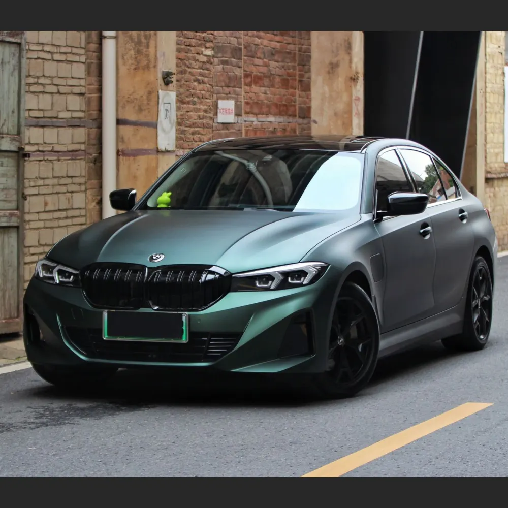 BMW I3 Wrap, Best Ravoony Matte Emerald Green Car Vinyl Wrap BMW I3 ...