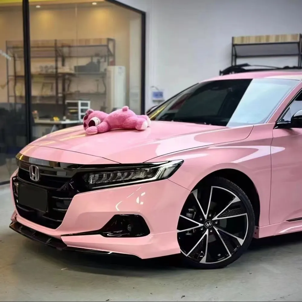 Best Ravoony Glossy Crystal Peach Pink Car Vinyl Wrap - ravoony.com