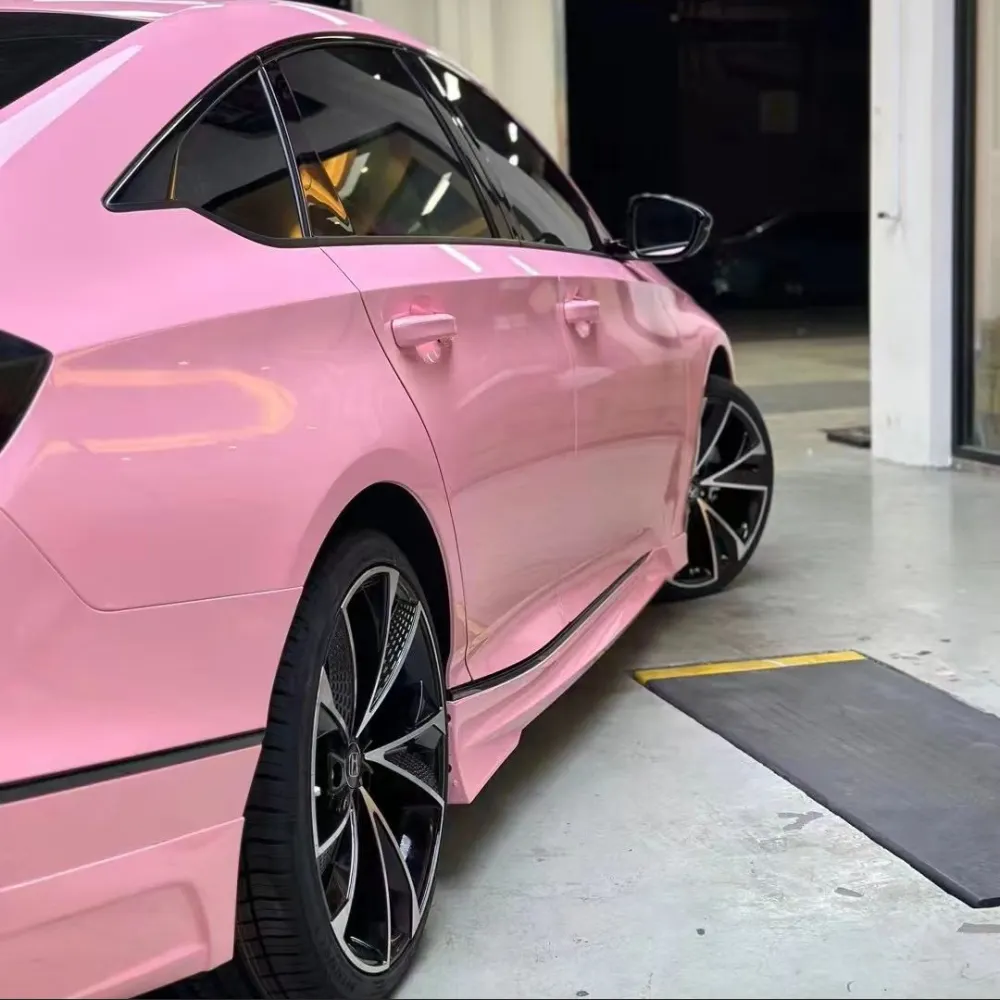 Best Ravoony Glossy Crystal Peach Pink Car Vinyl Wrap - ravoony.com