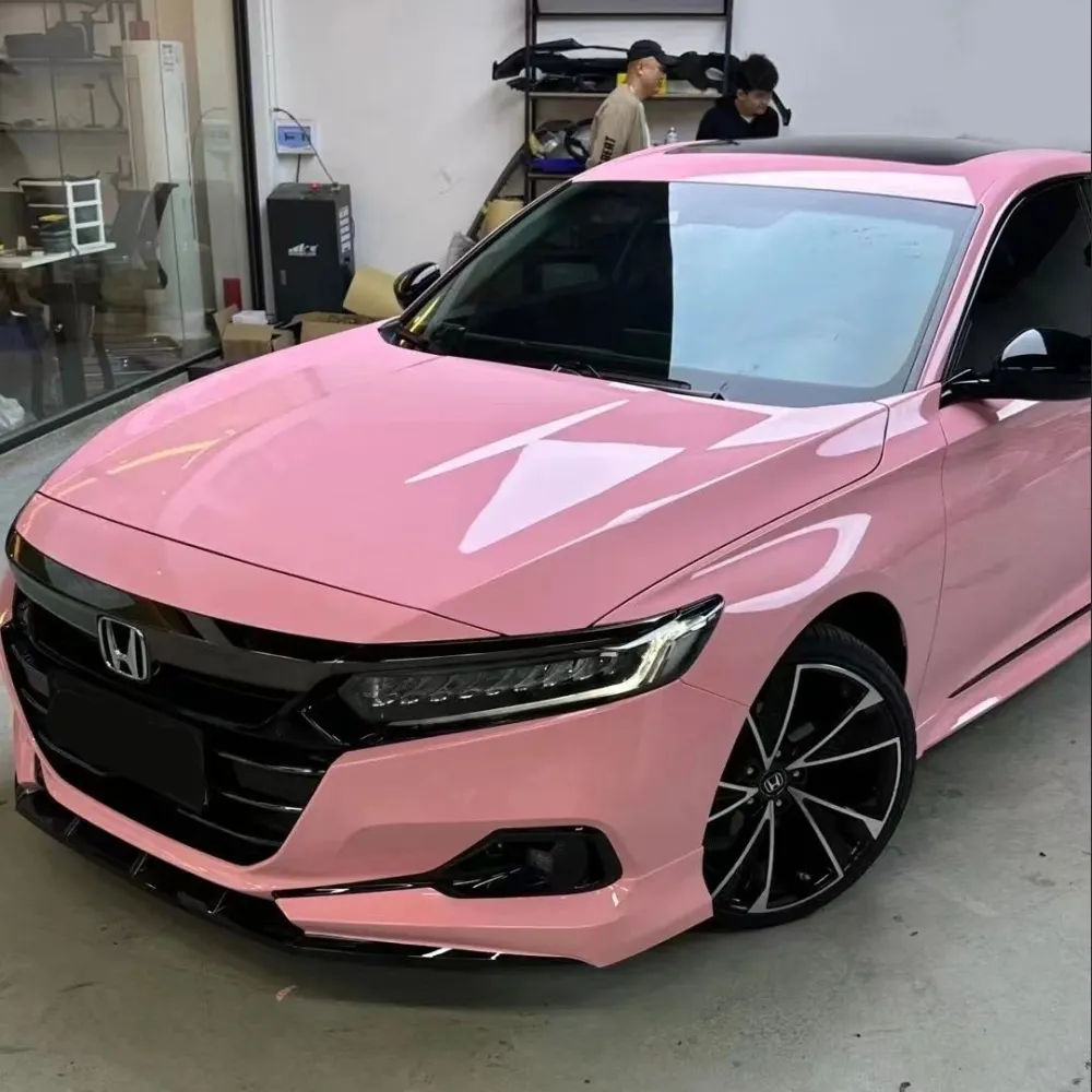 Best Ravoony Glossy Crystal Peach Pink Car Vinyl Wrap - ravoony.com