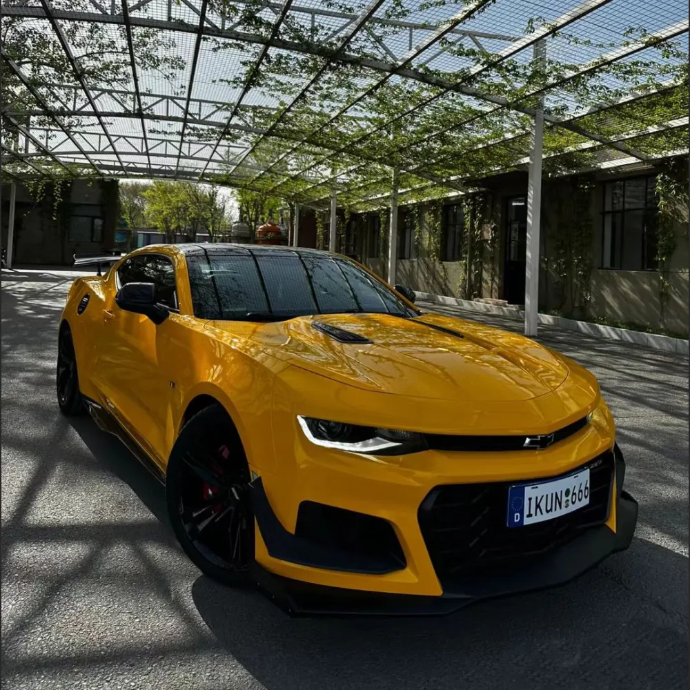 Chevrolet Camaro Wrap, Best Ravoony Sunflower Yellow Vinyl Wrap ...