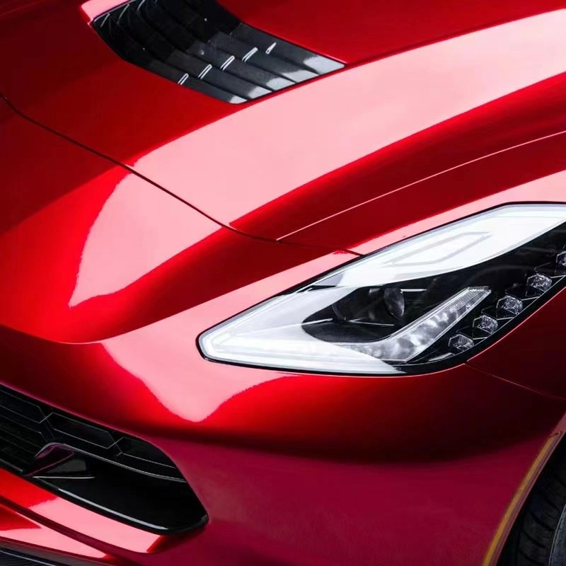 C8 Corvette Wrap, Best Ravoony Gloss Metallic Vampire Red Vinyl Car ...