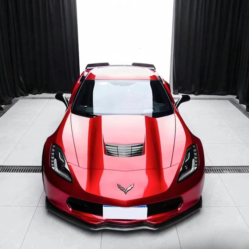 C8 Corvette Wrap, Best Ravoony Gloss Metallic Vampire Red Vinyl Car ...