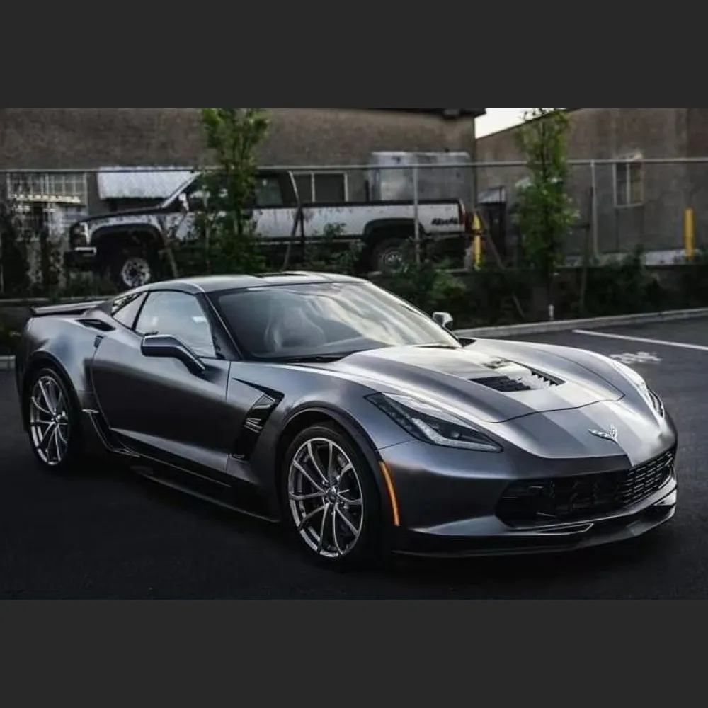 Corvette Wrap, Best Ravoony Pure Metal Dark Grey Car Vinyl Wrap ...