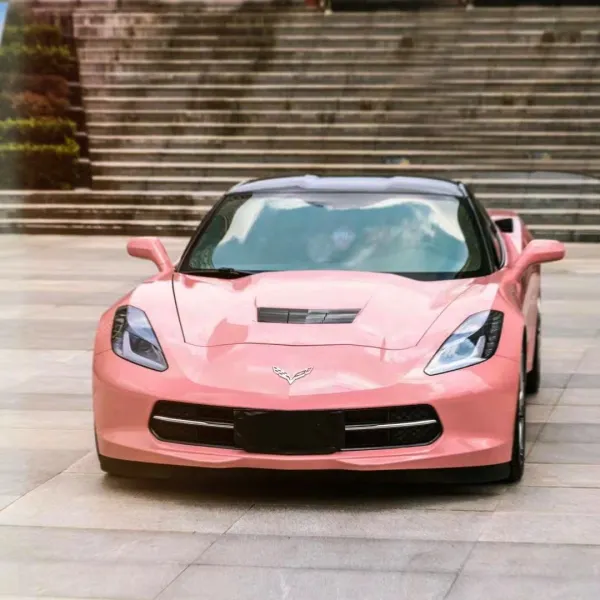 C7 Corvette Wrap, Best Ravoony Glossy Crystal Peach Pink Car Vinyl Wrap ...
