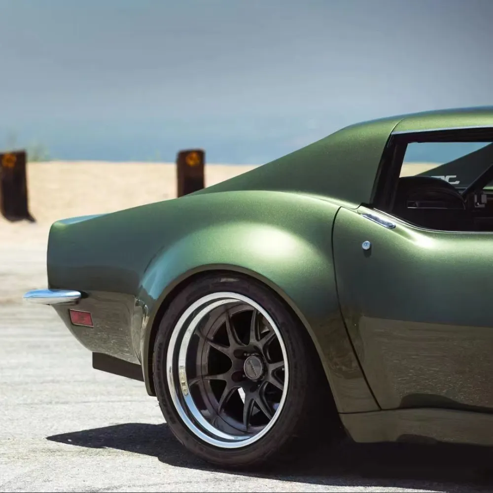 C3 Corvette Wrap, Best Ravoony Metallic Mamba Green Car Vinyl Wrap C3 ...