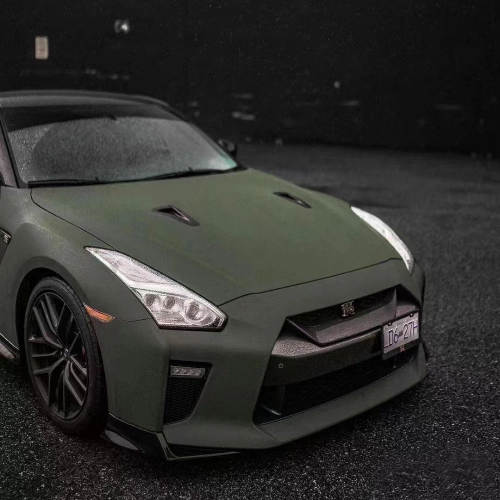 Nissan GTR Wrap, Best Ravoony Matte Army Green Wrap Nissan GTR Wrap ...