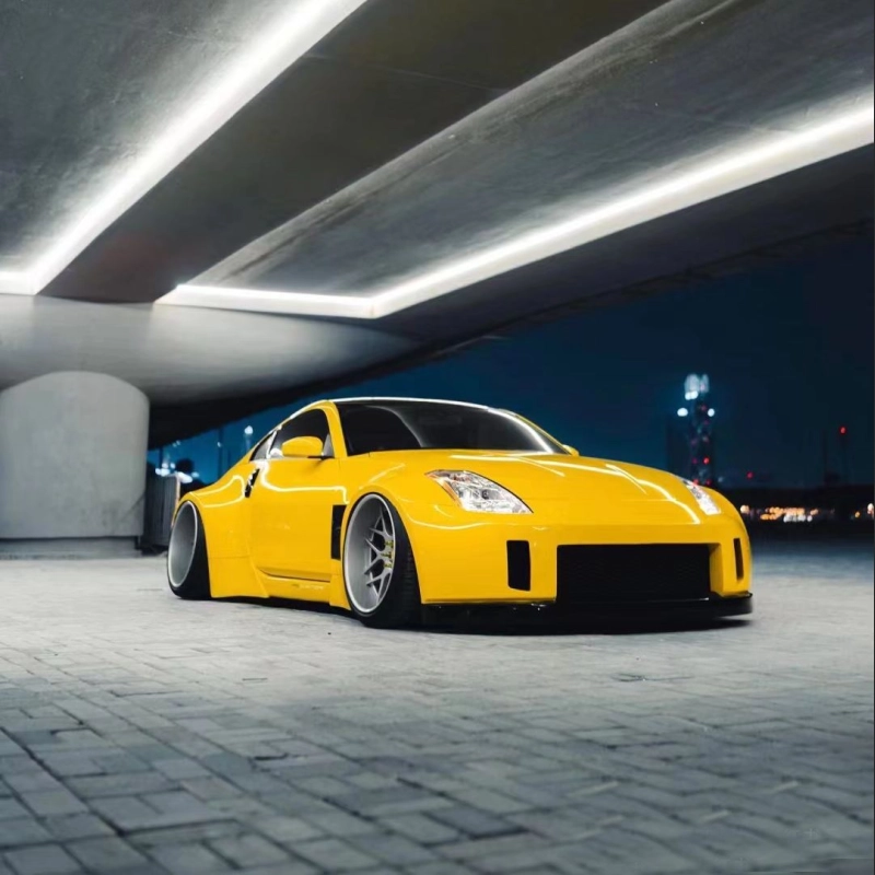 Nissan 350Z Wrap, Best Ravoony Sunflower Yellow Vinyl Wrap Nissan 350Z ...