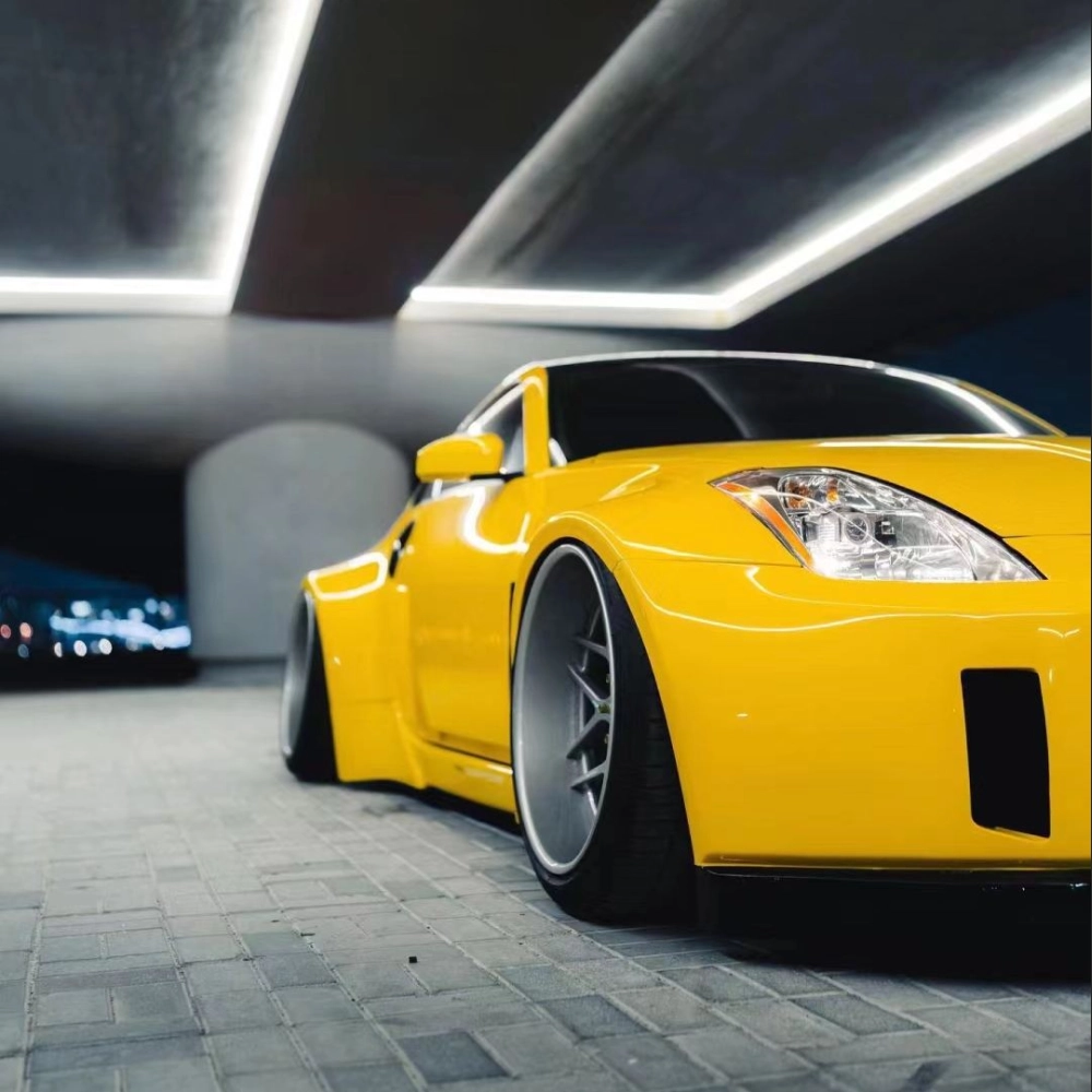 Nissan 350Z Wrap, Best Ravoony Sunflower Yellow Vinyl Wrap Nissan 350Z ...