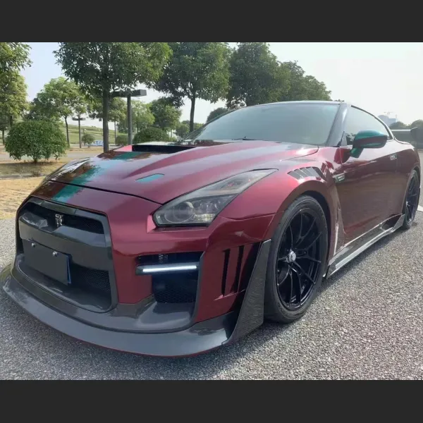 Nissan GTR Wrap,Best Ravoony Liquid Metallic Dragon Blood Red Car Vinyl ...