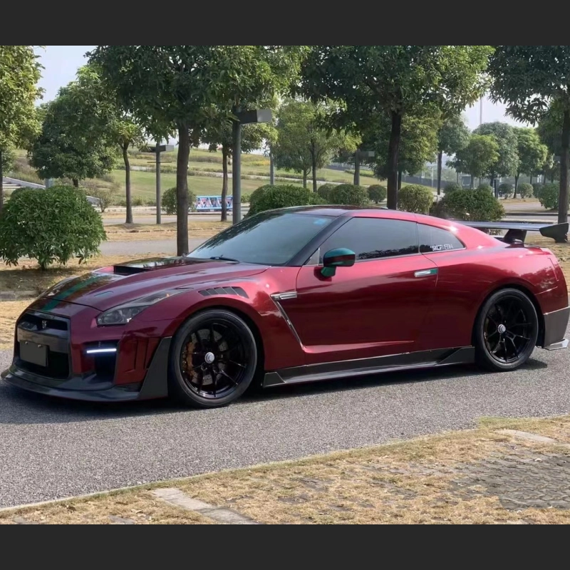 Nissan GTR Wrap,Best Ravoony Liquid Metallic Dragon Blood Red Car Vinyl ...