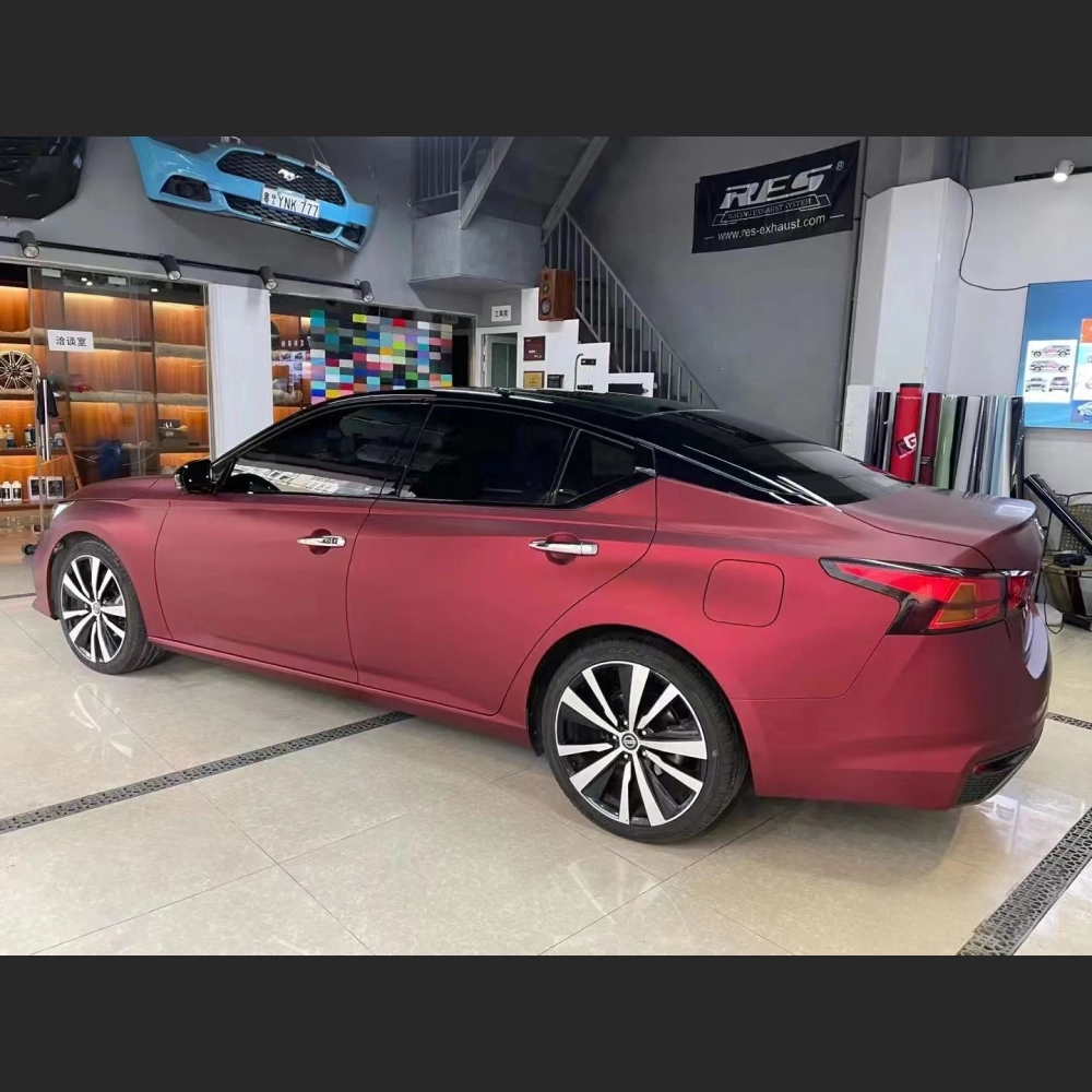 Nissan Altima Wrap, Best Ravoony Matte Romanee Red Car Wrap Nissan ...