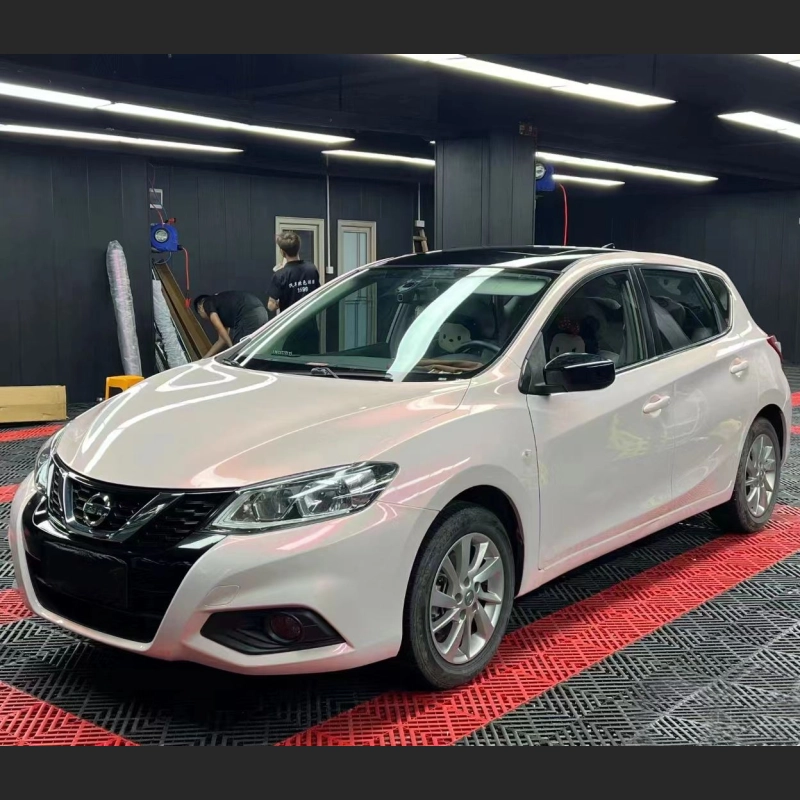 Nissan Tiida Wrap, Best Ravoony PET Flower Pink Car Wrap Nissan Tiida ...