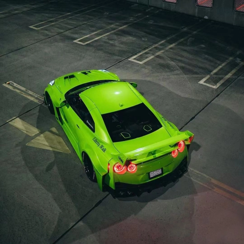 Nissan GTR Wrap,Best Ravoony Fluorescent Green Car Vinyl Wrap Nissan ...