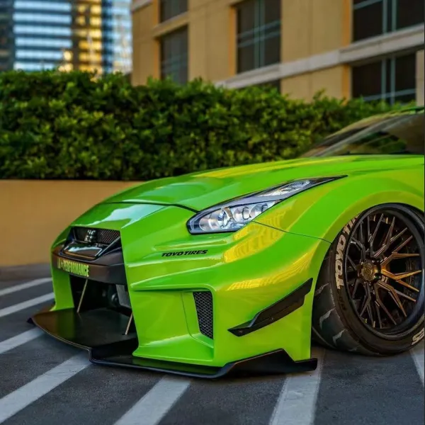 Nissan GTR Wrap,Best Ravoony Fluorescent Green Car Vinyl Wrap Nissan ...