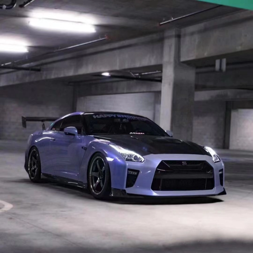 Nissan GTR Wrap, Best Ravoony Twin Silver Purple Car Vinyl Wrap Nissan ...