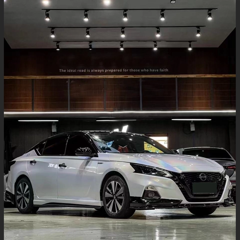 Nissan Altima Wrap, Best Ravoony Glossy Laser White Car Vinyl Wrap ...