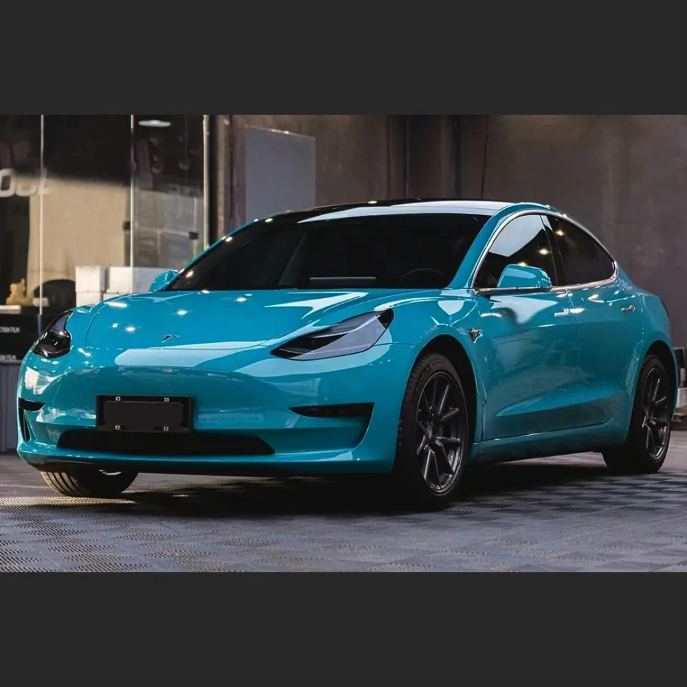 Miami Blue Vinyl Wrap, Best Ravoony Glossy Miami Blue Vinyl Wrap ...