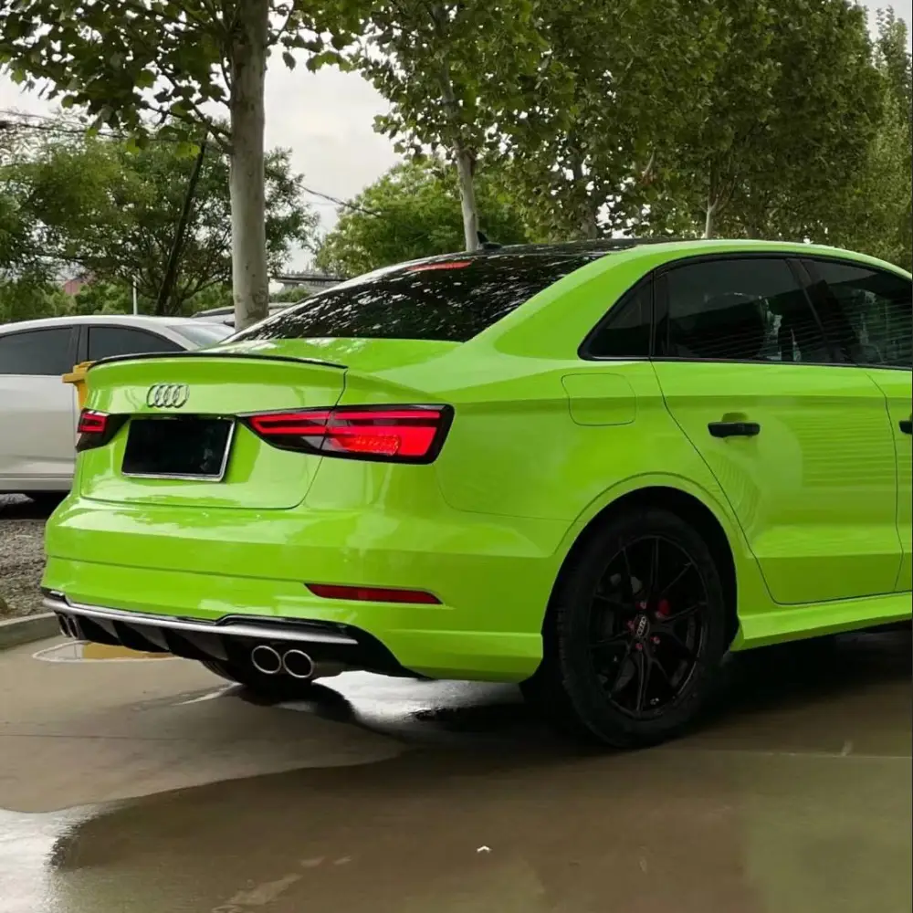Audi A3 Wrap, Best Ravoony Fluorescent Green Car Vinyl Wrap Audi A3 ...