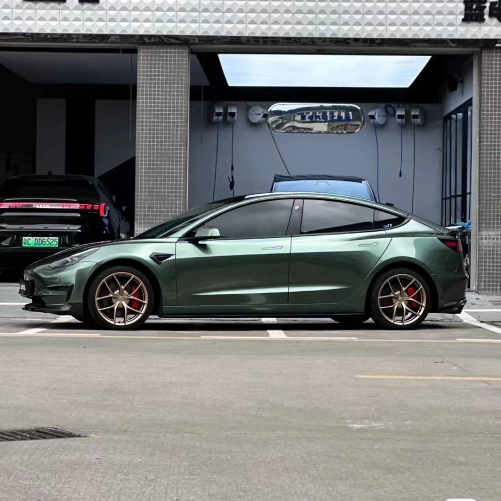 Liquid Alpine Green Car Vinyl Wrap, Best Ravoony PET Liquid Alpine ...