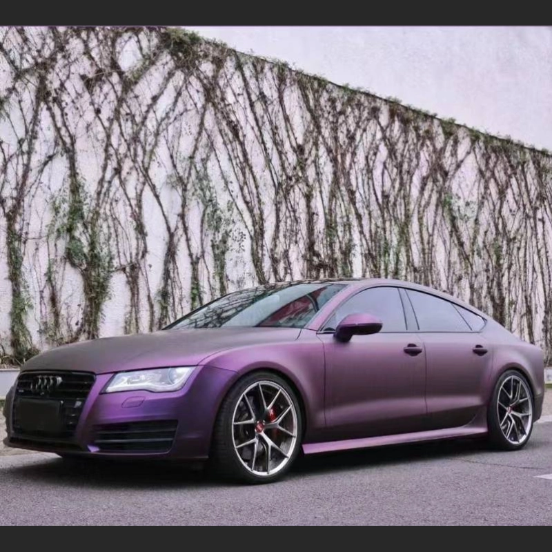 Audi A7 Wrap，Best Ravoony Ultimate Flat Magic Purple Car Vinyl Wrap ...