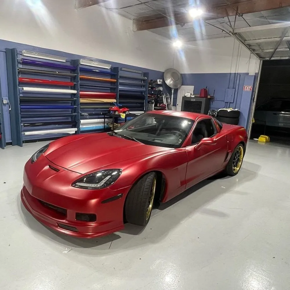Best Ravoony Matte Red Metallic Car Vinyl Wrap - ravoony.com