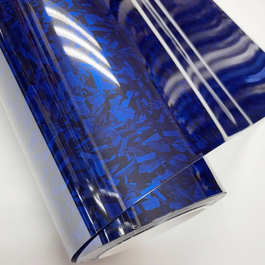 Glossy Carbon Fiber Forging Blue Vinyl Car Wrap,Ravoony Glossy Carbon ...