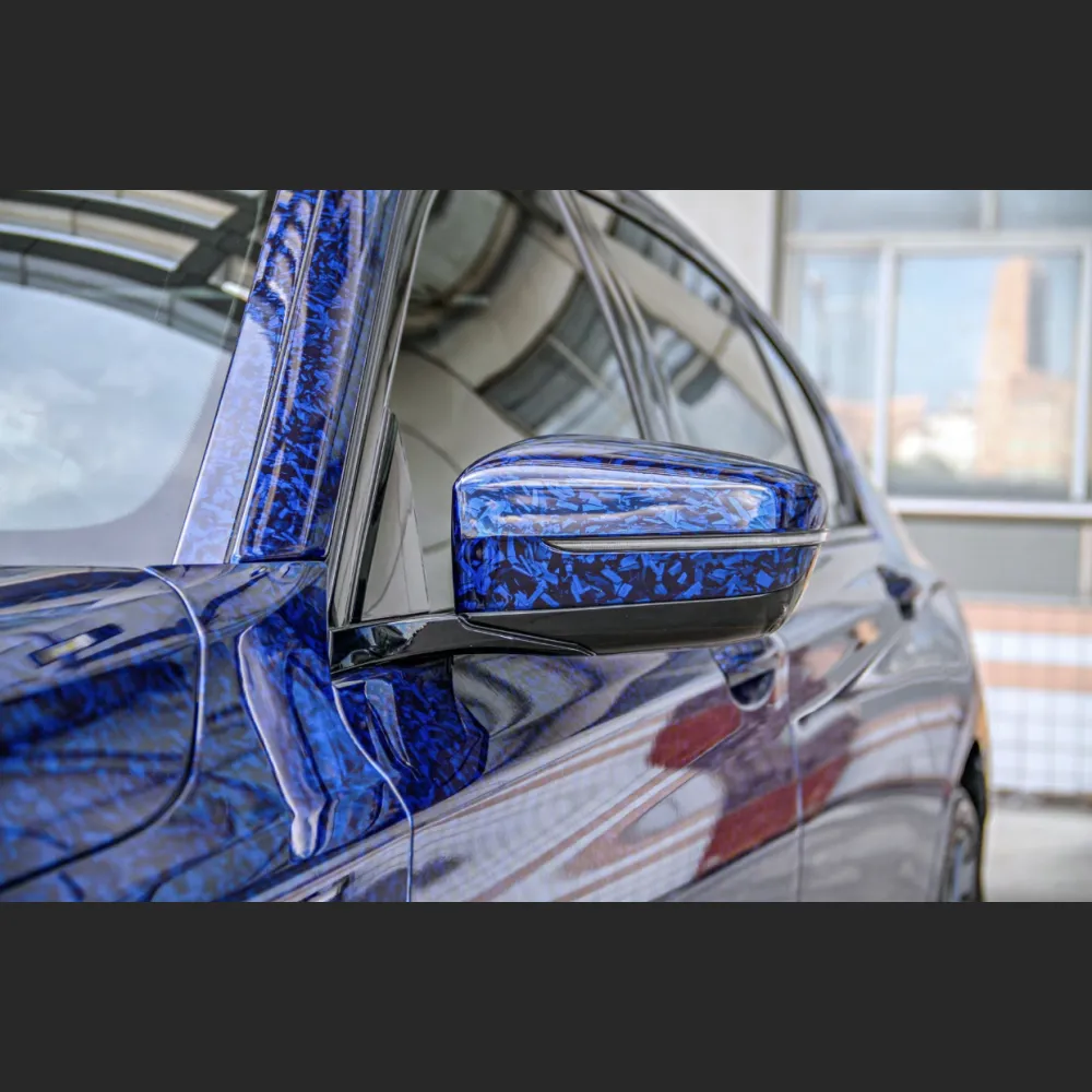 Glossy Carbon Fiber Forging Blue Vinyl Car Wrap,Ravoony Glossy Carbon ...