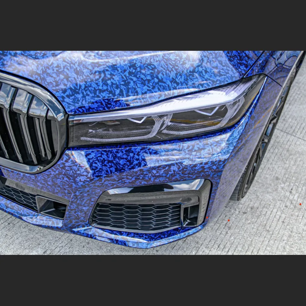 Glossy Carbon Fiber Forging Blue Vinyl Car Wrap,Ravoony Glossy Carbon ...