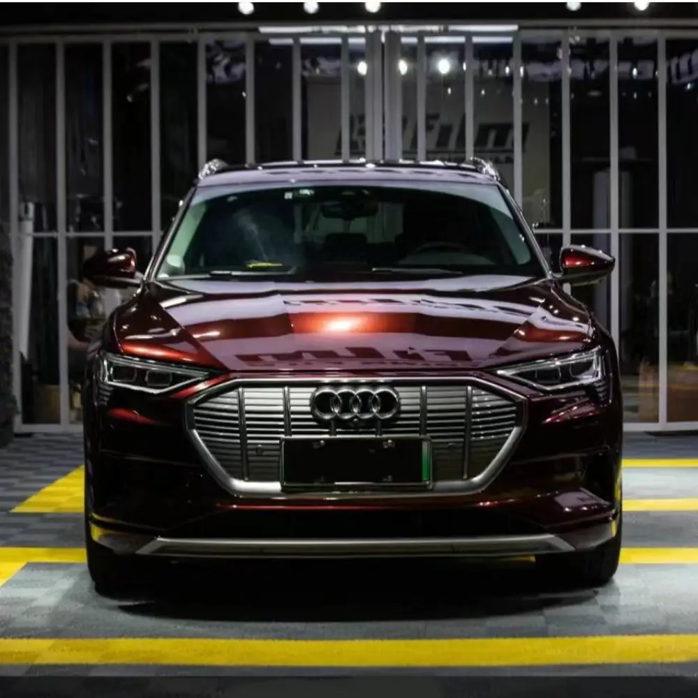 Audi E-tron Wrap, Best Ravoony Gloss Black Rose Vinyl Wrap Audi E-tron ...