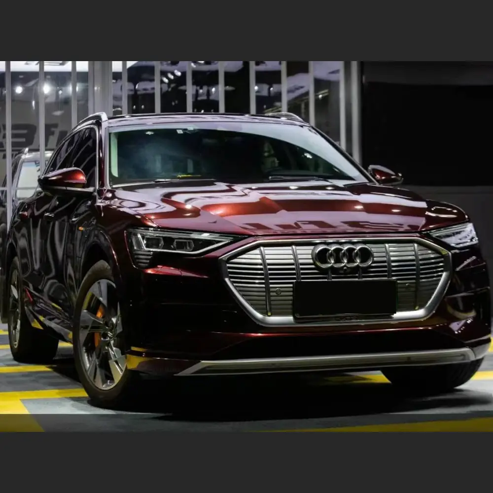Audi E-tron Wrap, Best Ravoony Gloss Black Rose Vinyl Wrap Audi E-tron ...