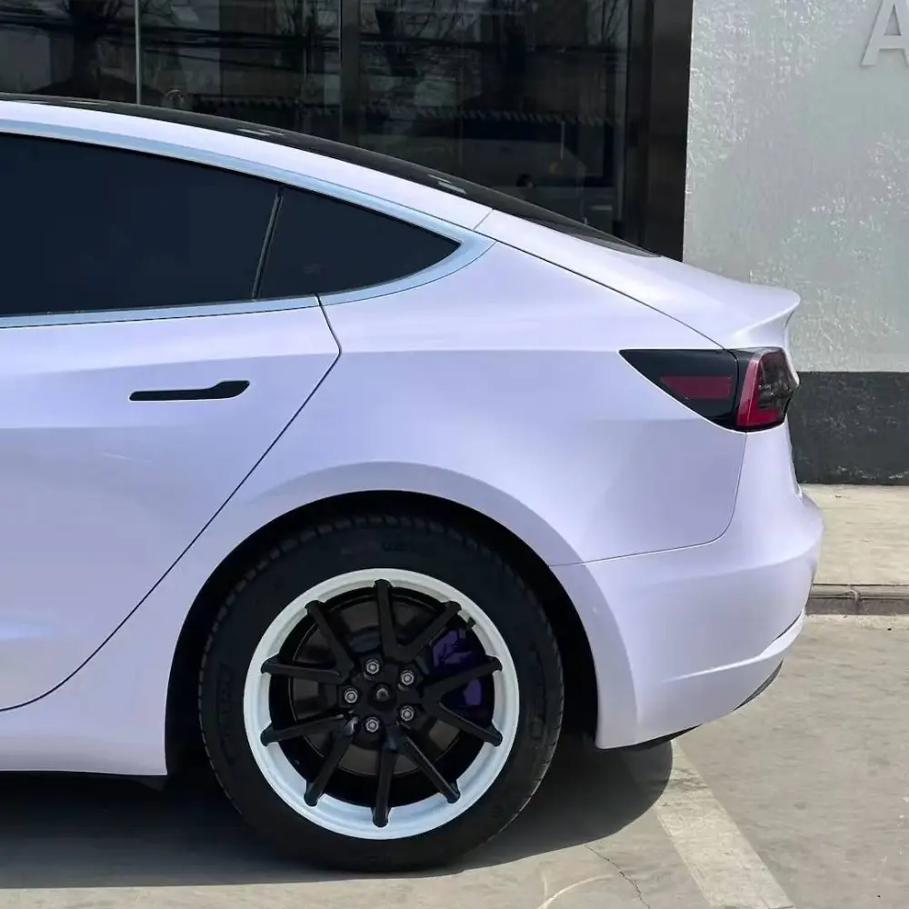 Tesla Model 3 Wrap, Best Ravoony Glossy Violet Star Car Wrap Tesla ...