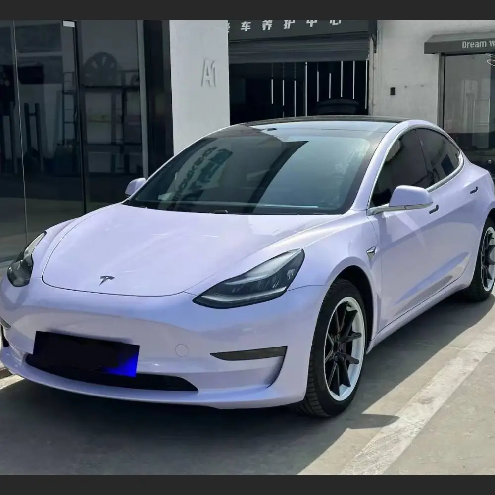 Tesla Model 3 Wrap, Best Ravoony Glossy Violet Star Car Wrap Tesla ...