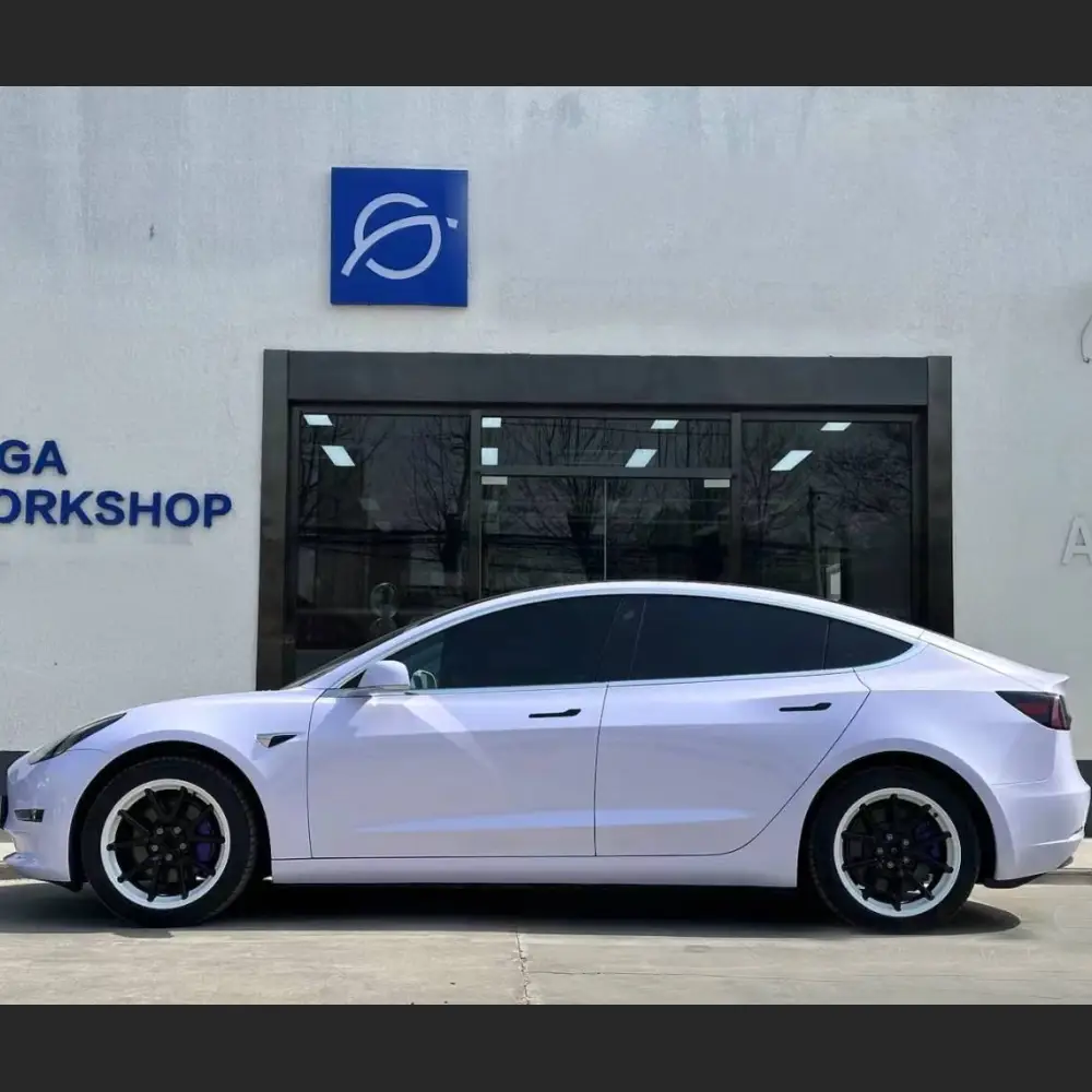 Tesla Model 3 Wrap, Best Ravoony Glossy Violet Star Car Wrap Tesla ...