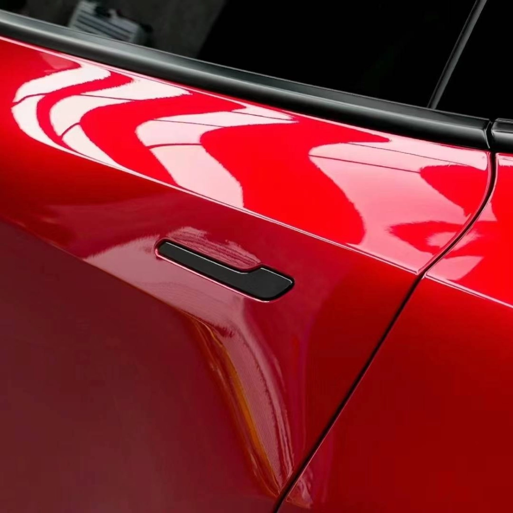 Tesla Model Y Wrap, Best Ravoony Gloss Liquid Ruby Red Vinyl Car Wrap ...