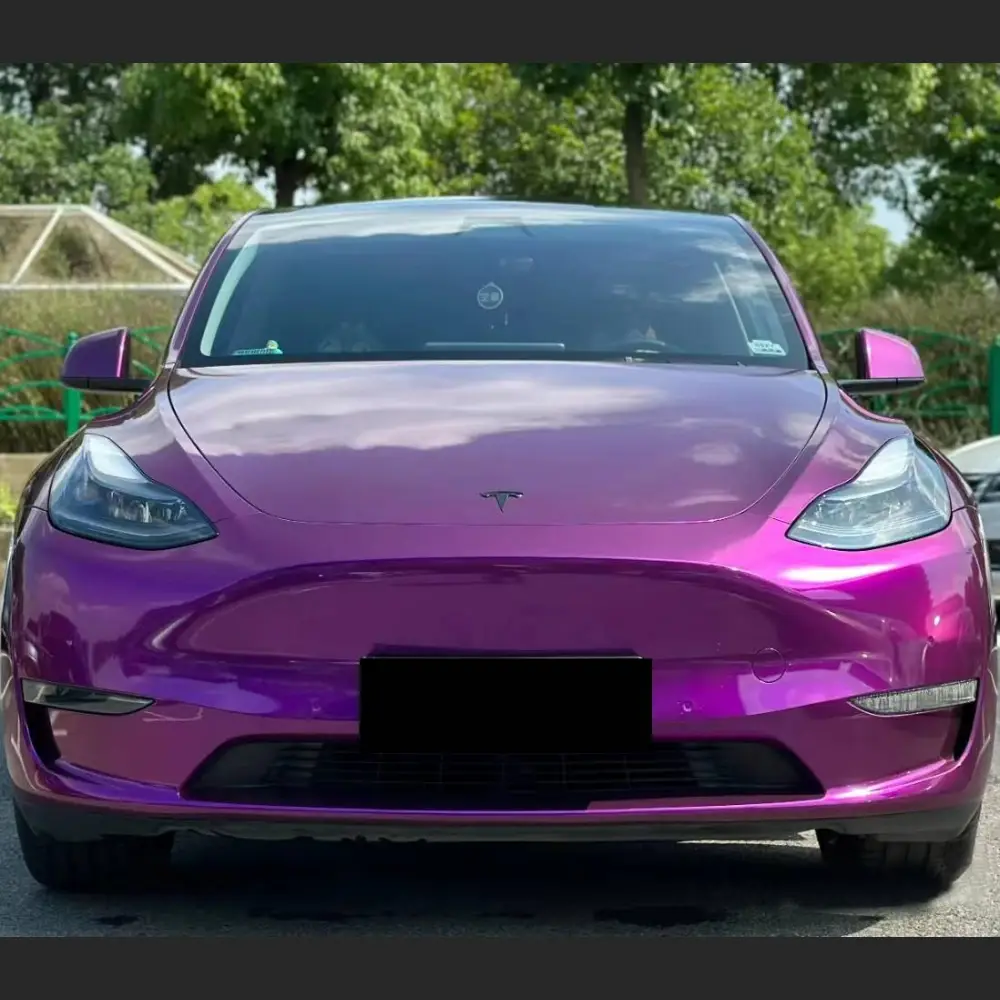 Tesla Model Y Wrap, Best Ravoony Ultra Gloss Metal Paint Grape Purple ...