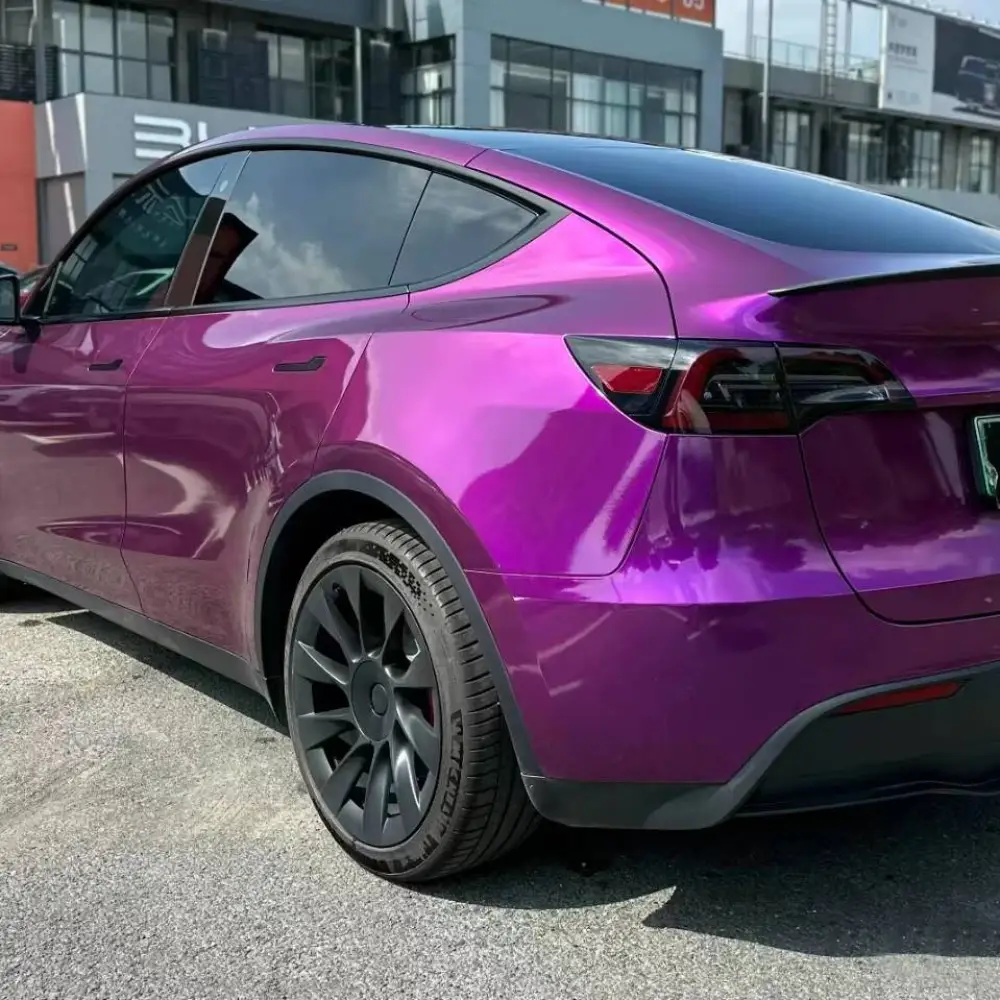 Tesla Model Y Wrap, Best Ravoony Ultra Gloss Metal Paint Grape Purple ...