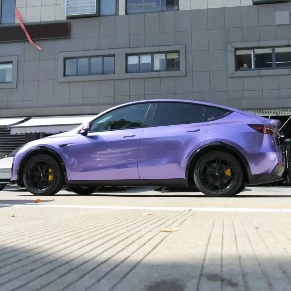 Tesla Model Y Wrap, Best Ravoony Gloss Liquid Metallic Viola Purple Car ...