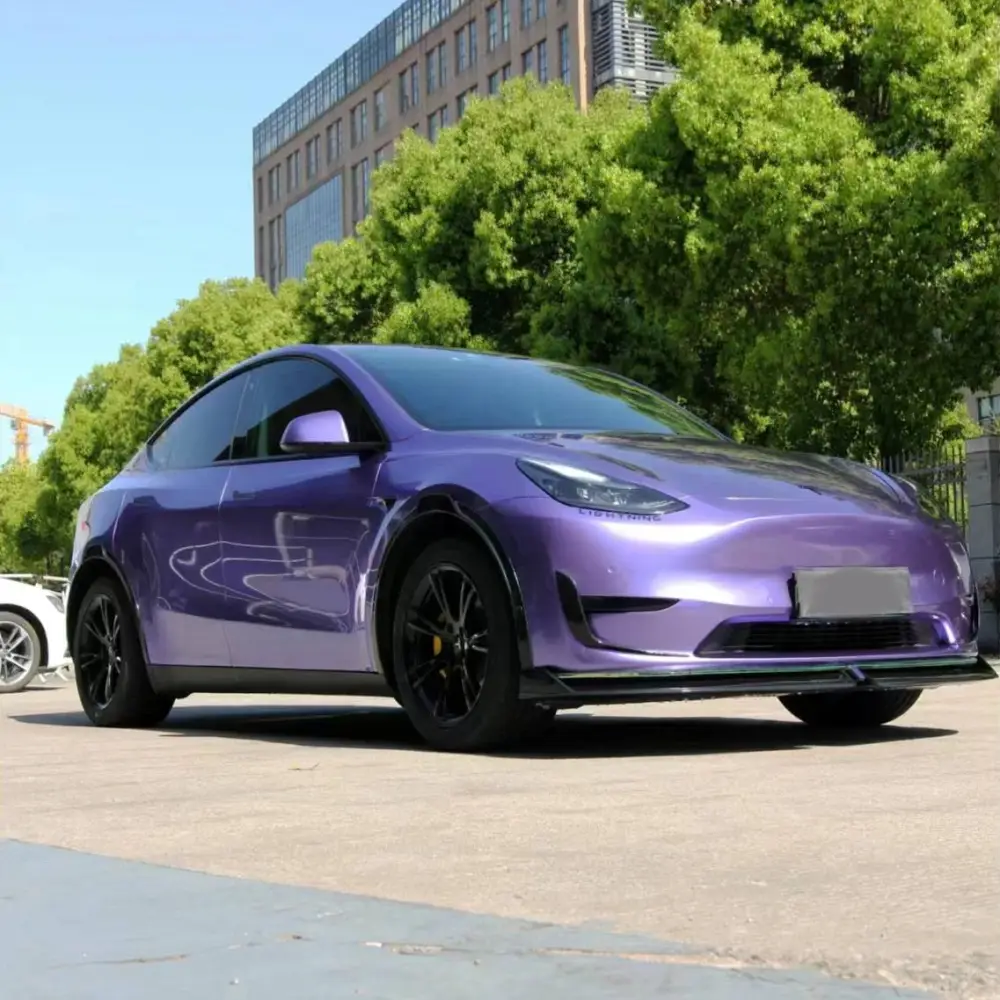 Tesla Model Y Wrap, Best Ravoony Gloss Liquid Metallic Viola Purple Car ...