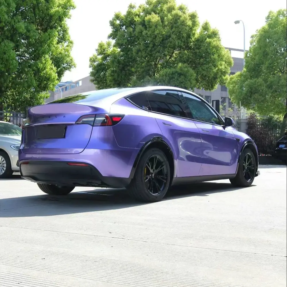 Tesla Model Y Wrap, Best Ravoony Gloss Liquid Metallic Viola Purple Car ...