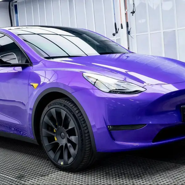 Tesla Model Y Wrap,Best Ravoony Glossy Explosion Purple Car Vinyl Wrap ...