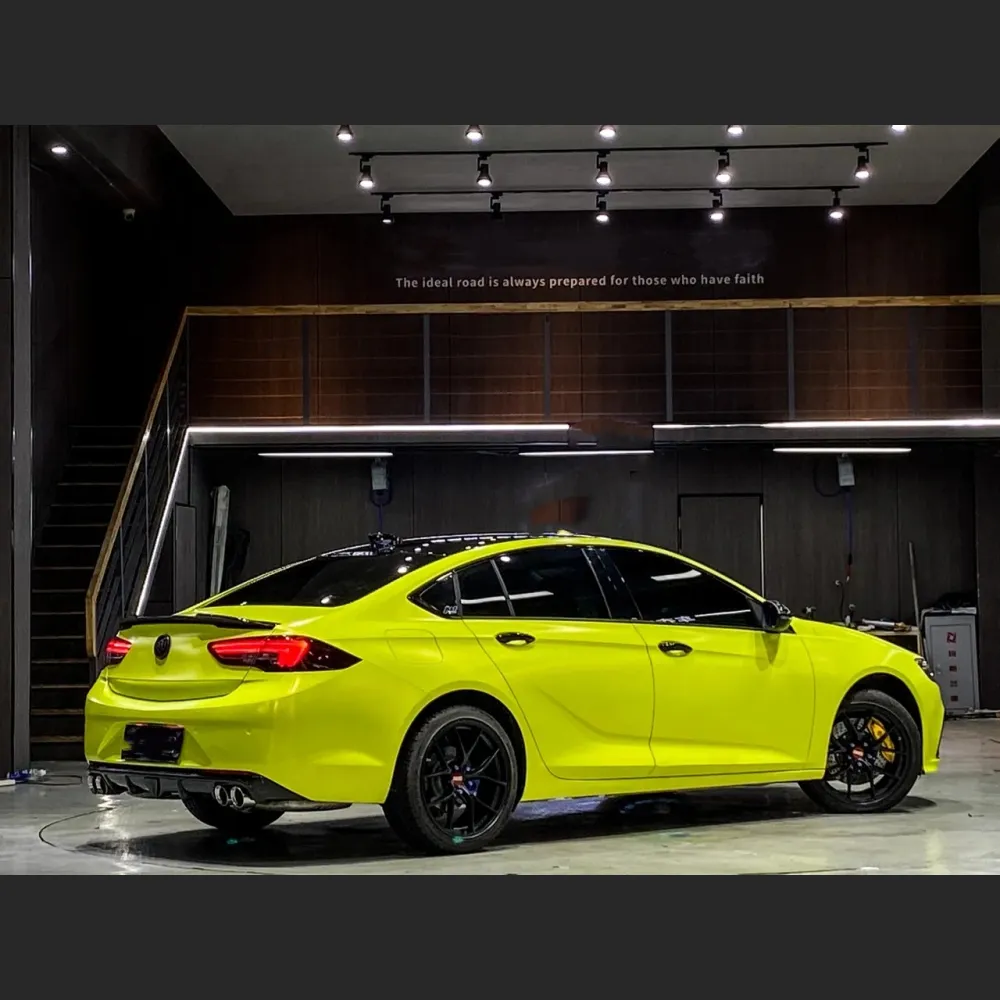 Fluorescent Yellow Car Wrap, Best Ravoony Matte Pure Metal Fluorescent ...