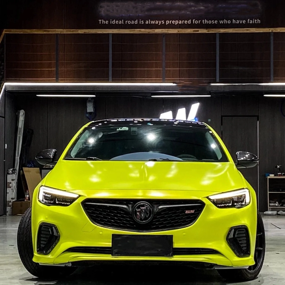 Fluorescent Yellow Car Wrap, Best Ravoony Matte Pure Metal Fluorescent ...