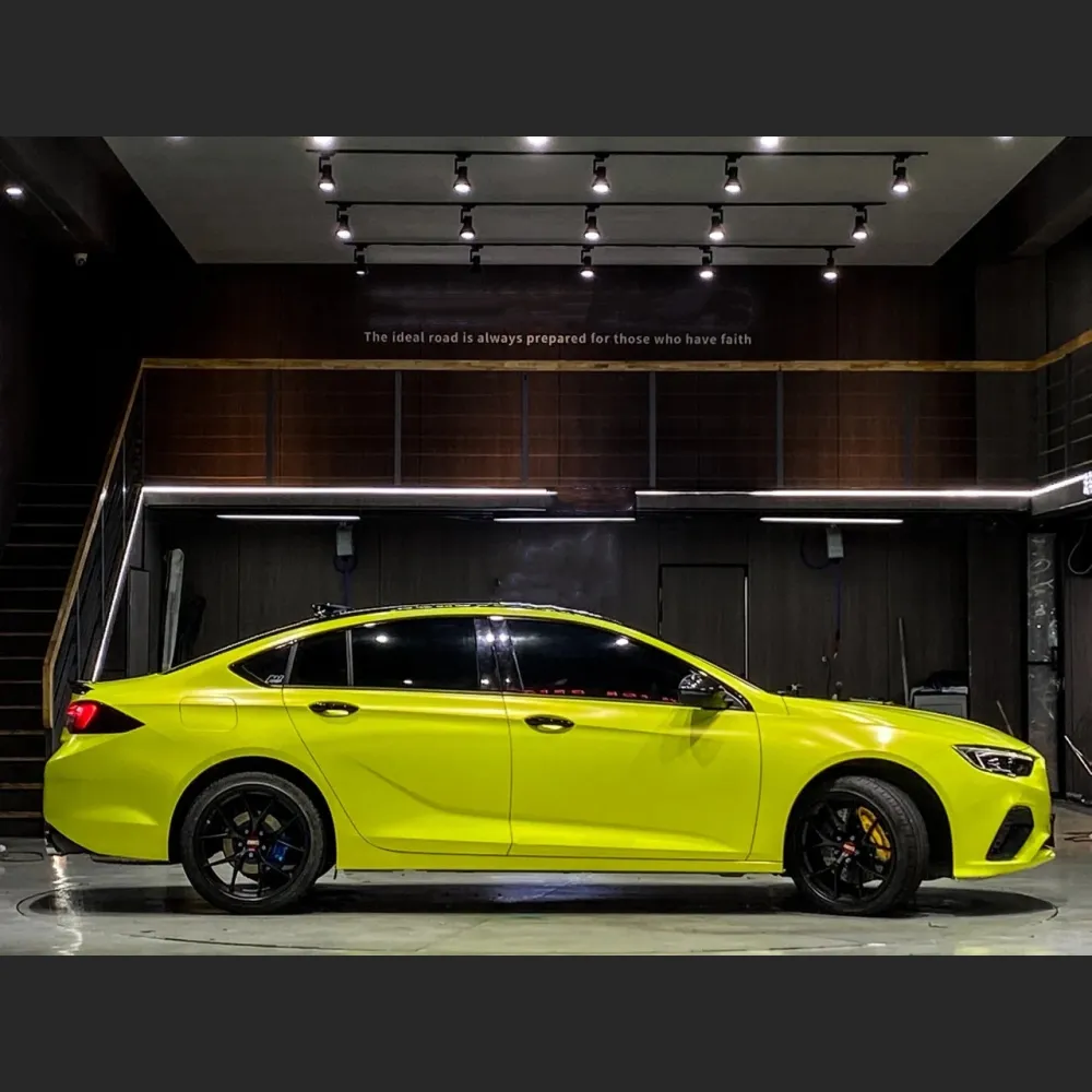 Fluorescent Yellow Car Wrap, Best Ravoony Matte Pure Metal Fluorescent ...