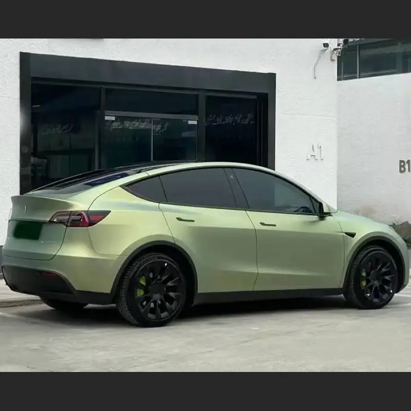 Lightning Green Car Vinyl Wrap, Best Ravoony PET Matte Lightning Green ...