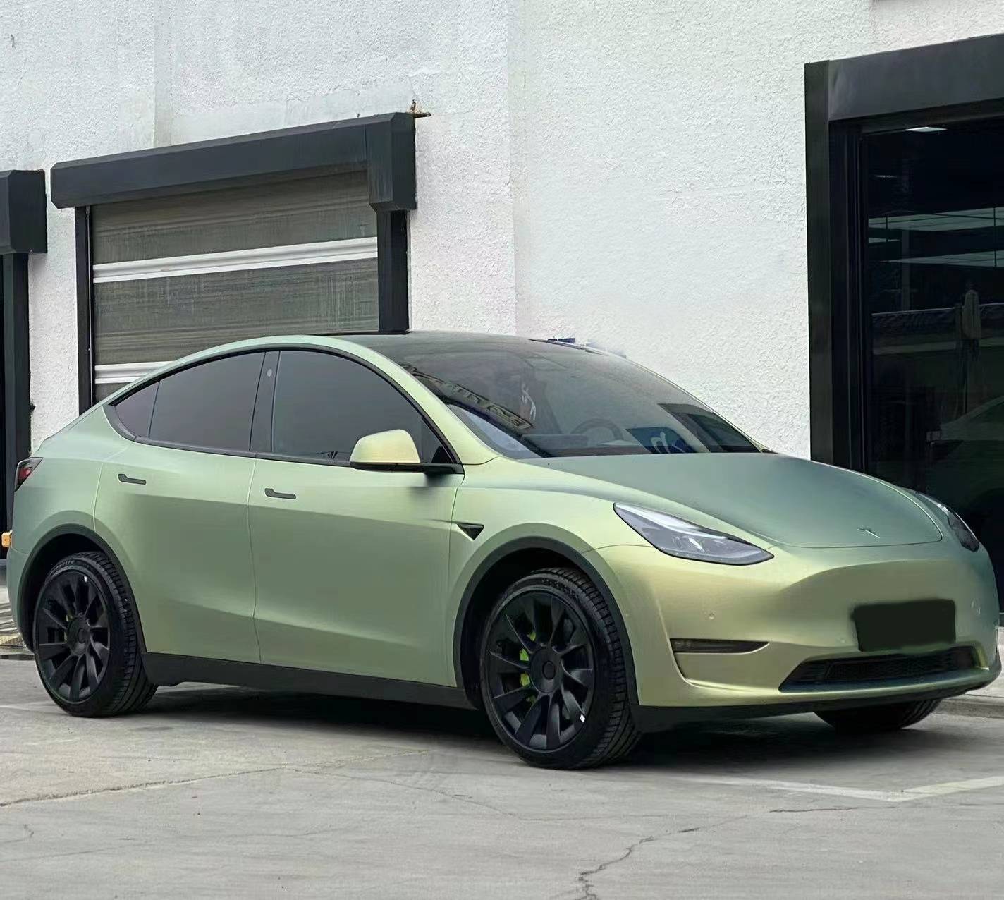 Lightning Green Car Vinyl Wrap, Best Ravoony PET Matte Lightning Green ...