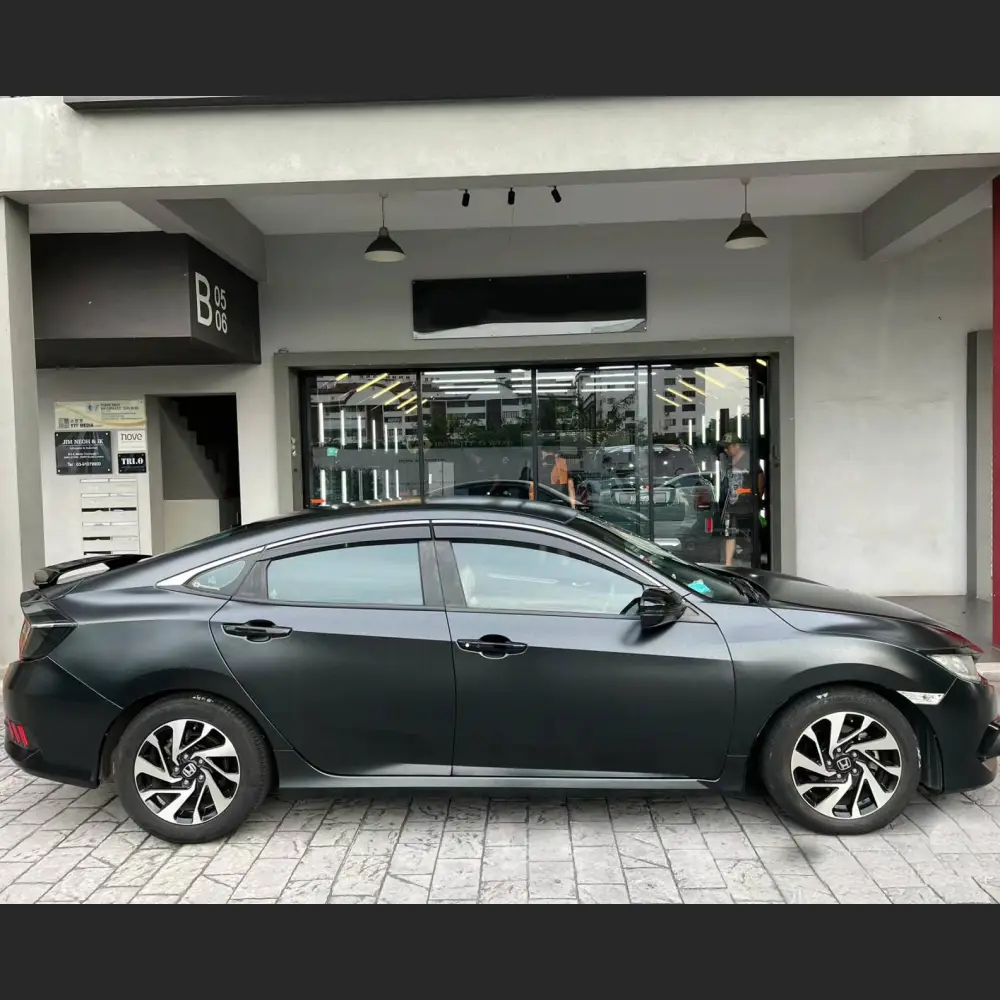 Matte Metallic Graphite Black Car Vinyl Wrap, Best Ravoony Matte ...