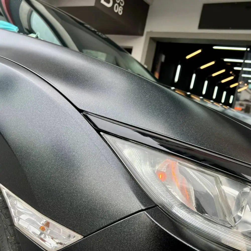 Matte Metallic Graphite Black Car Vinyl Wrap, Best Ravoony Matte ...