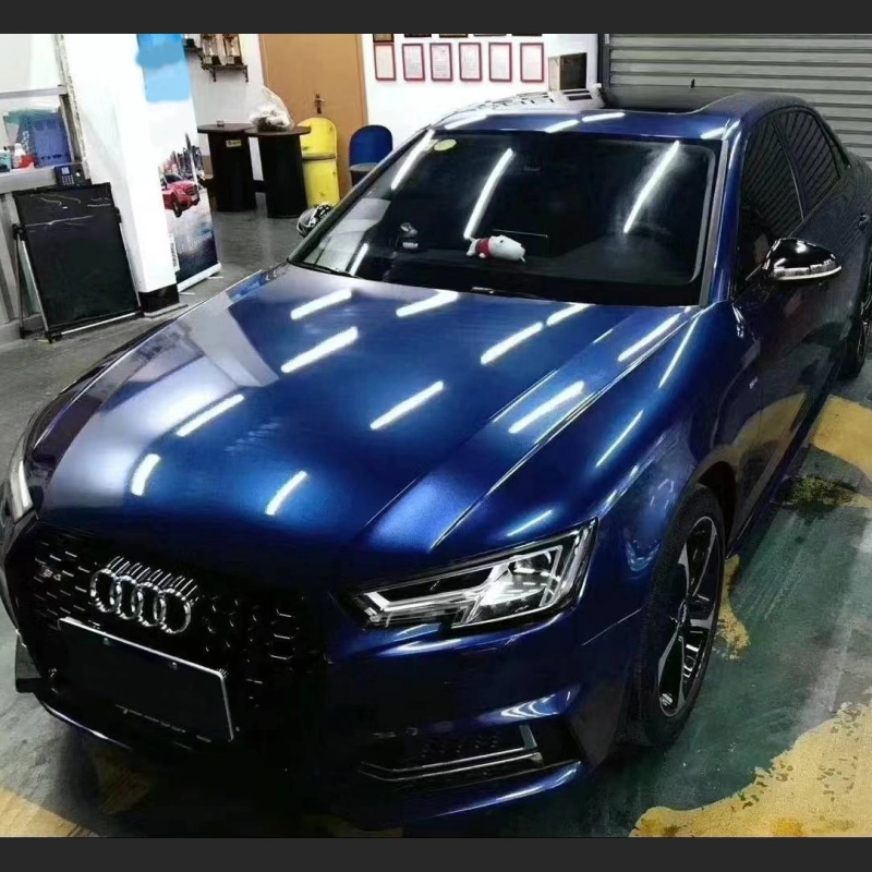 Glossy Metallic Intergalactic Blue Car Wrap, Best Ravoony Glossy ...