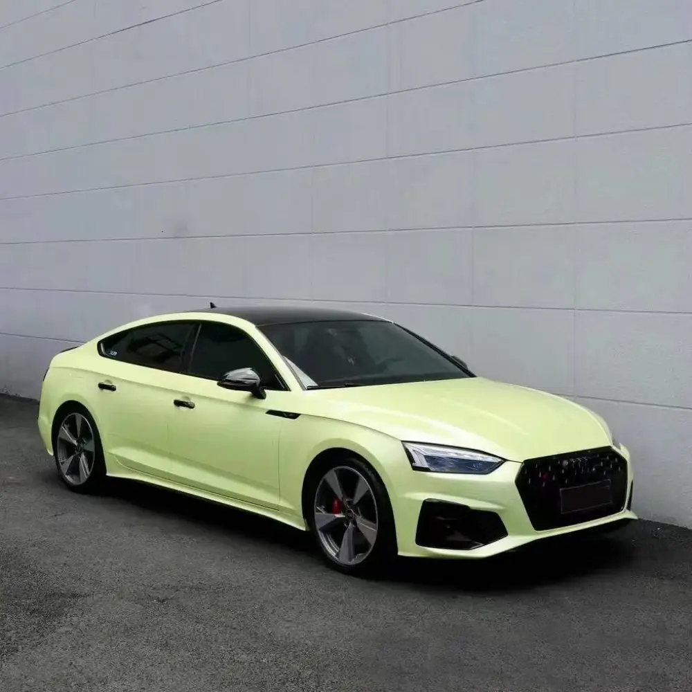 Glossy Chanel Yellow Car Vinyl Wrap, Best Ravoony Glossy Chanel Yellow ...